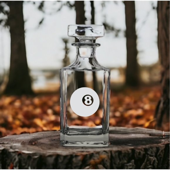 Texan Customs | Dining | 8 Ball Decanter 26 Oz Bourbon Whisky Glass ...